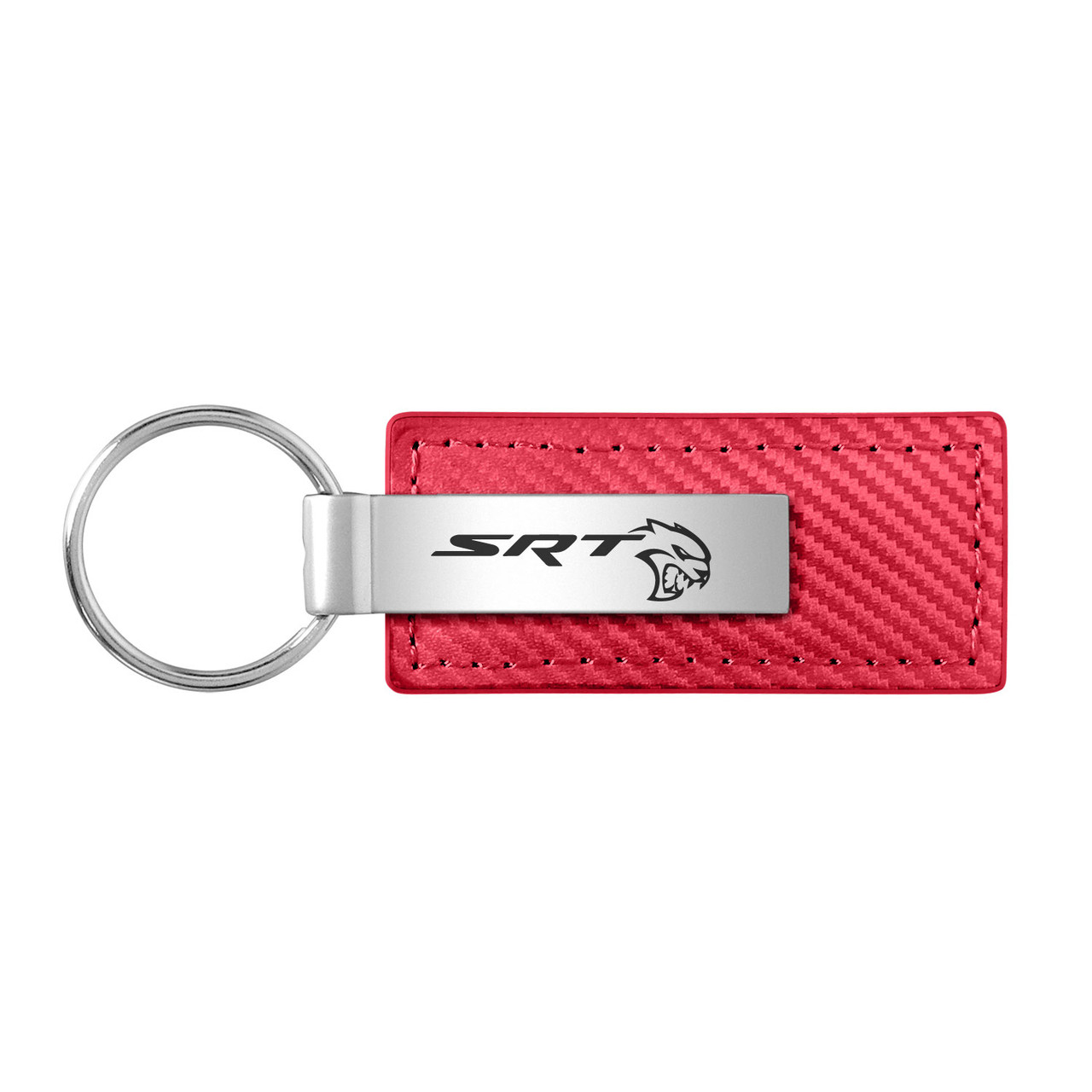 Dodge SRT Hellcat Red Carbon Fiber Texture Leather Key Chain Keyring ...
