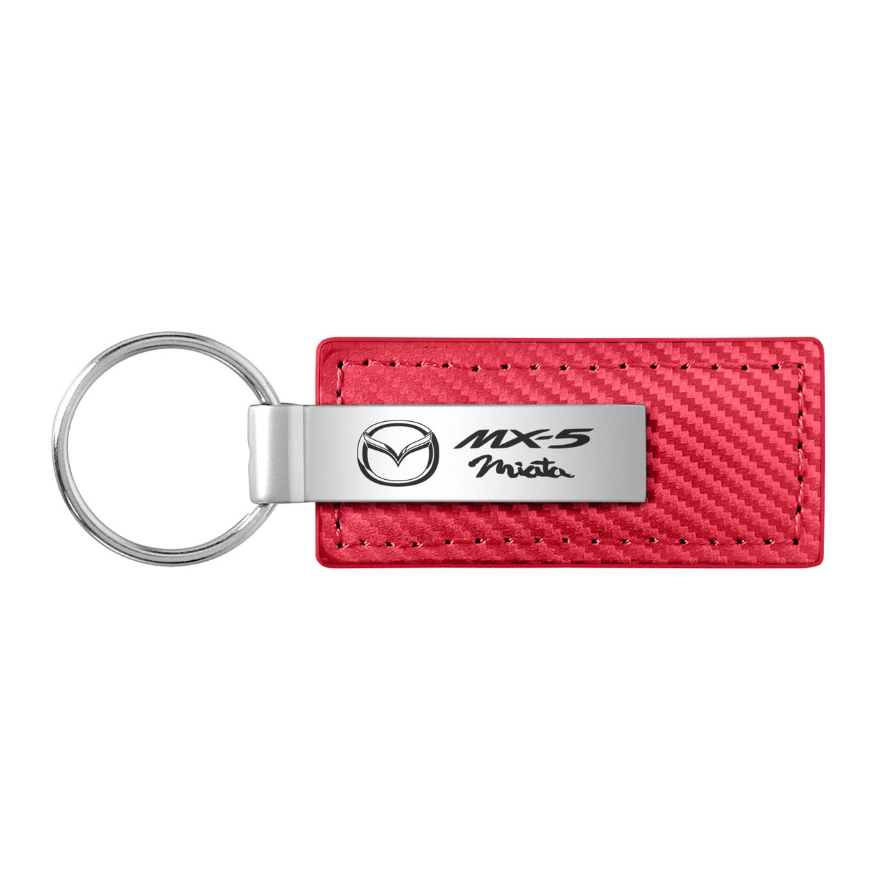 Mazda Miata MX-5 Red Carbon Fiber Texture Leather Key Chain Keyring ...