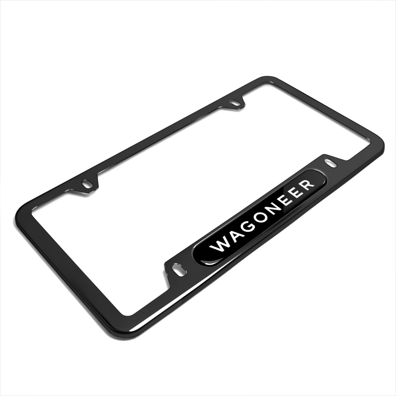 Jeep Wagoneer Black Insert Black Stainless Steel License Plate Frame ...
