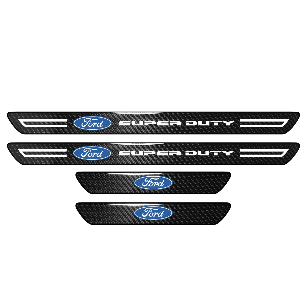 Ford Super-Duty Black Real Carbon Fiber 4 Universal Door Sill Protector ...
