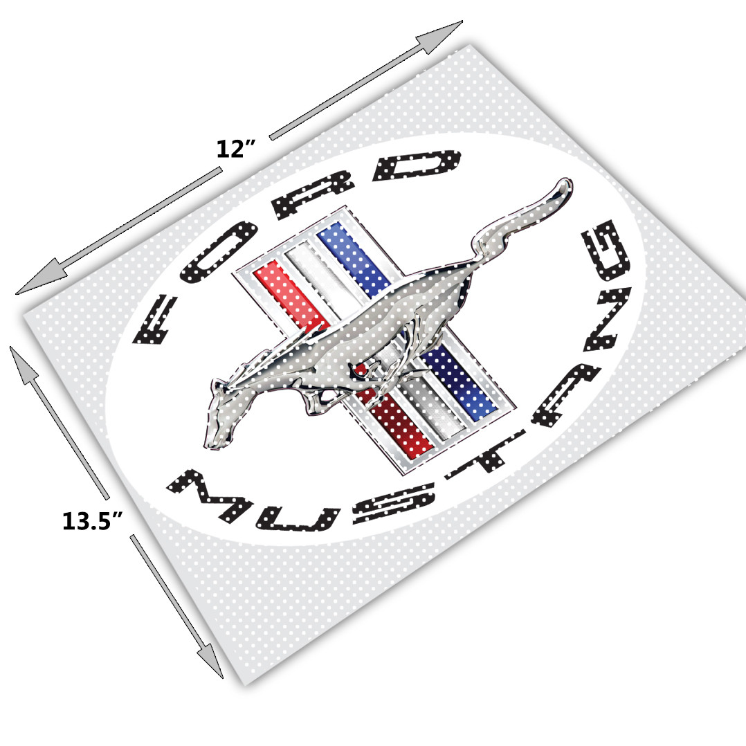 Ford Mustang Circle Logo Perforated Unobstructed View 12" Vinyl Window ...