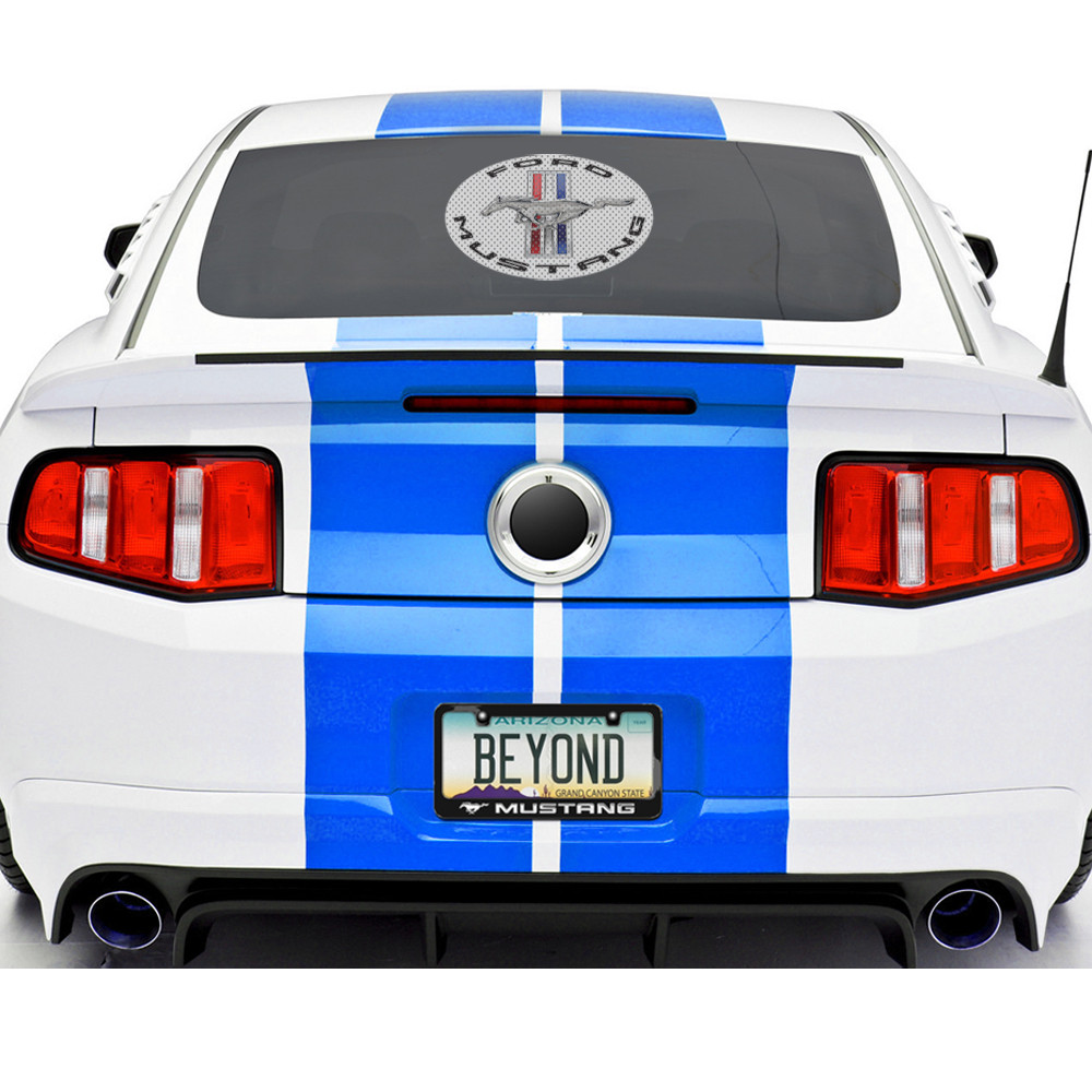 Ford Mustang Circle Logo Perforated Unobstructed View 18" Vinyl Window ...