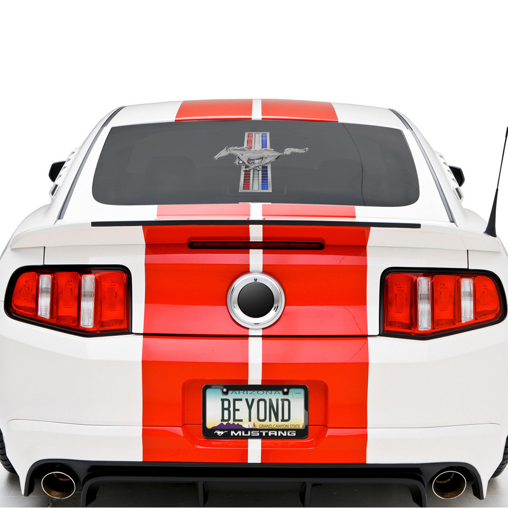 Ford Mustang Tri-Bar Logo Perforated Unobstructed View 18" Vinyl Window ...