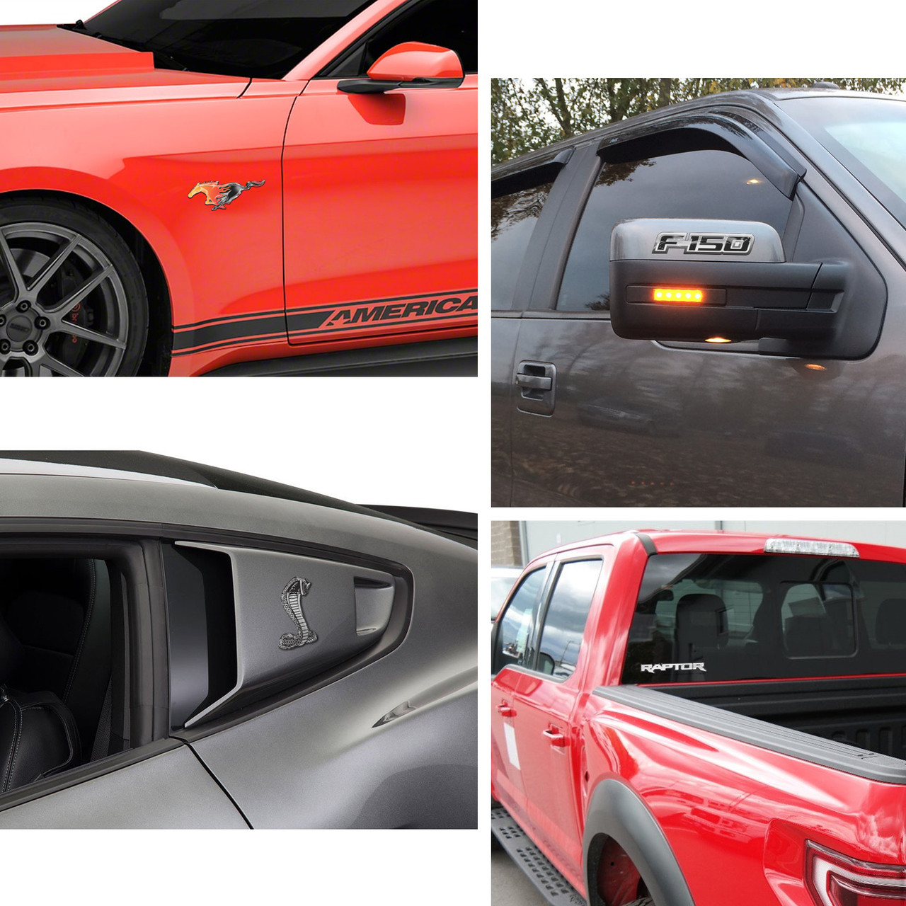 Ford Mustang Tri-Bar Logo 4" Full-Color Flexible 3D Clear Dome Decal ...