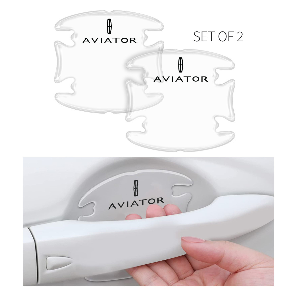 Lincoln Aviator Universal Car Door Handle Cup Protector Clear Decal ...