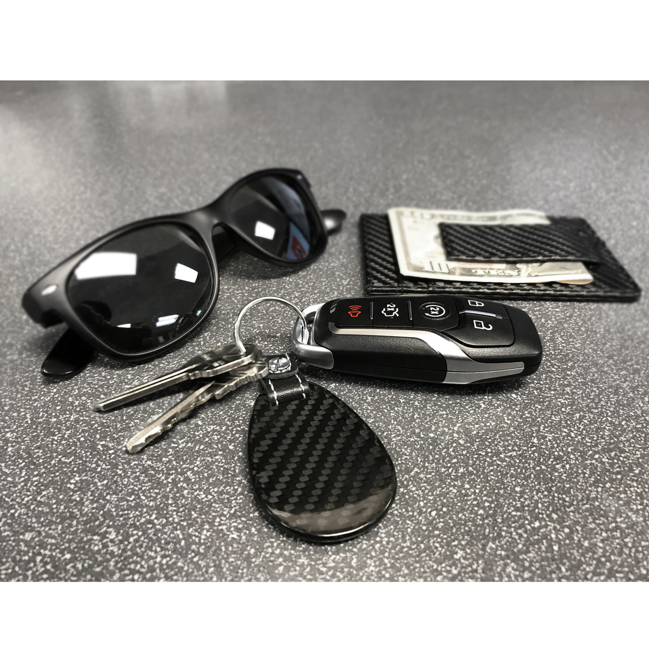 Chevrolet Corvette C8 Z06 Black Real Carbon Fiber Large Tear-Drop Key ...