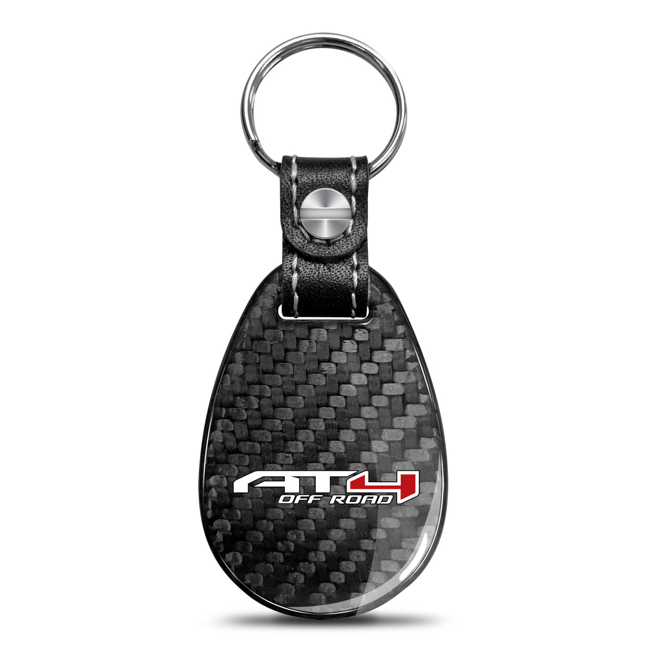 GMC AT4 Black Real Carbon Fiber Large Tear-Drop Key Chain - Car Beyond ...