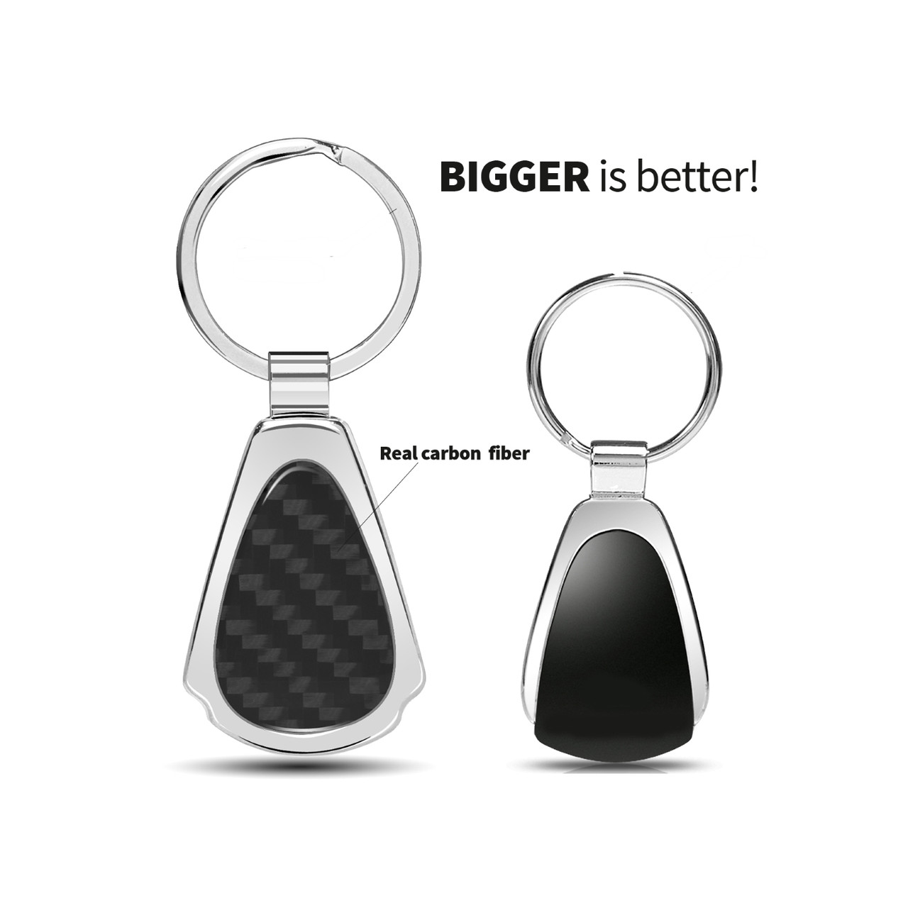 GMC Denali Real Black Carbon Fiber Chrome Metal Teardrop Key Chain ...
