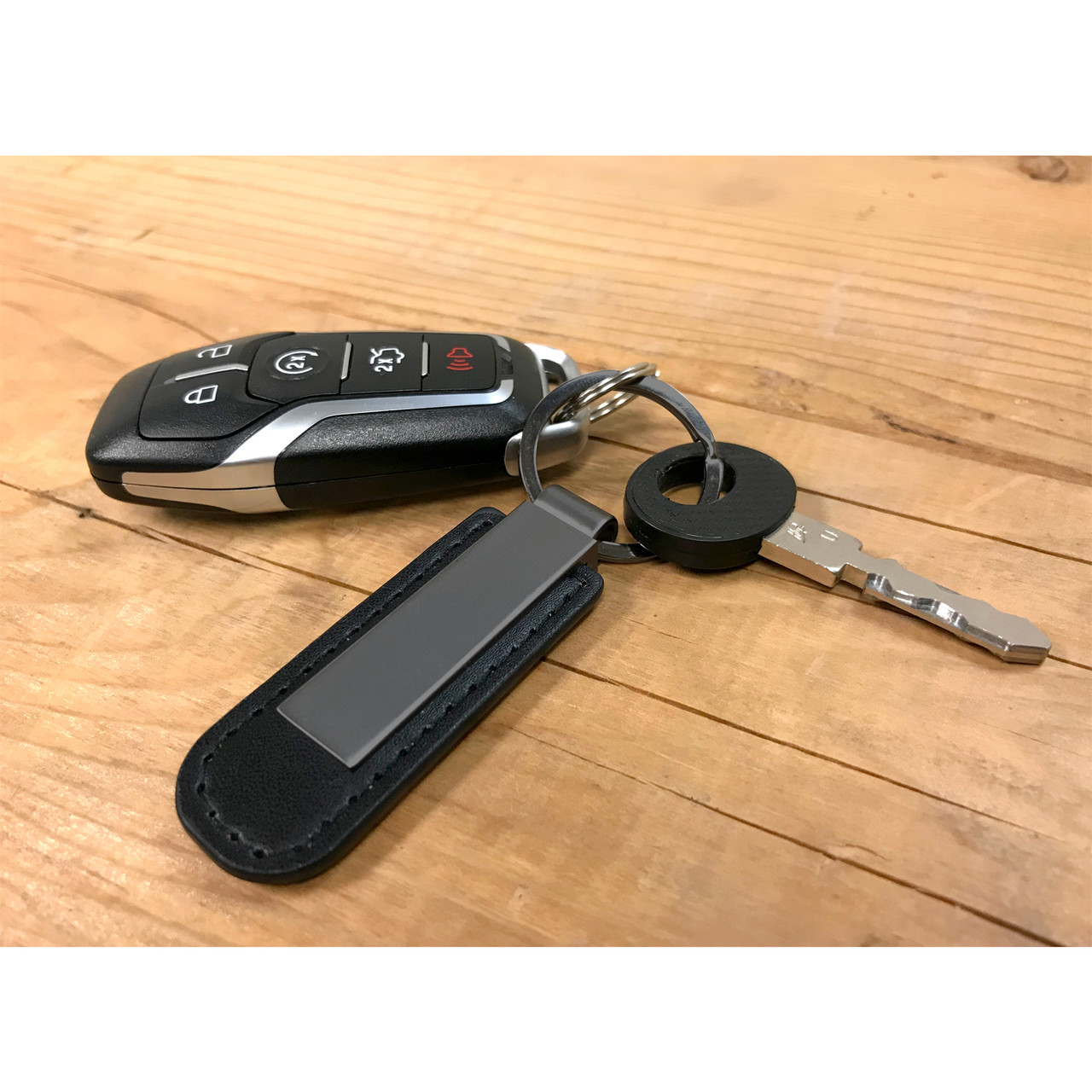 Chevrolet Corvette C7 Black Chrome Metal Plate Black PU Leather Key ...