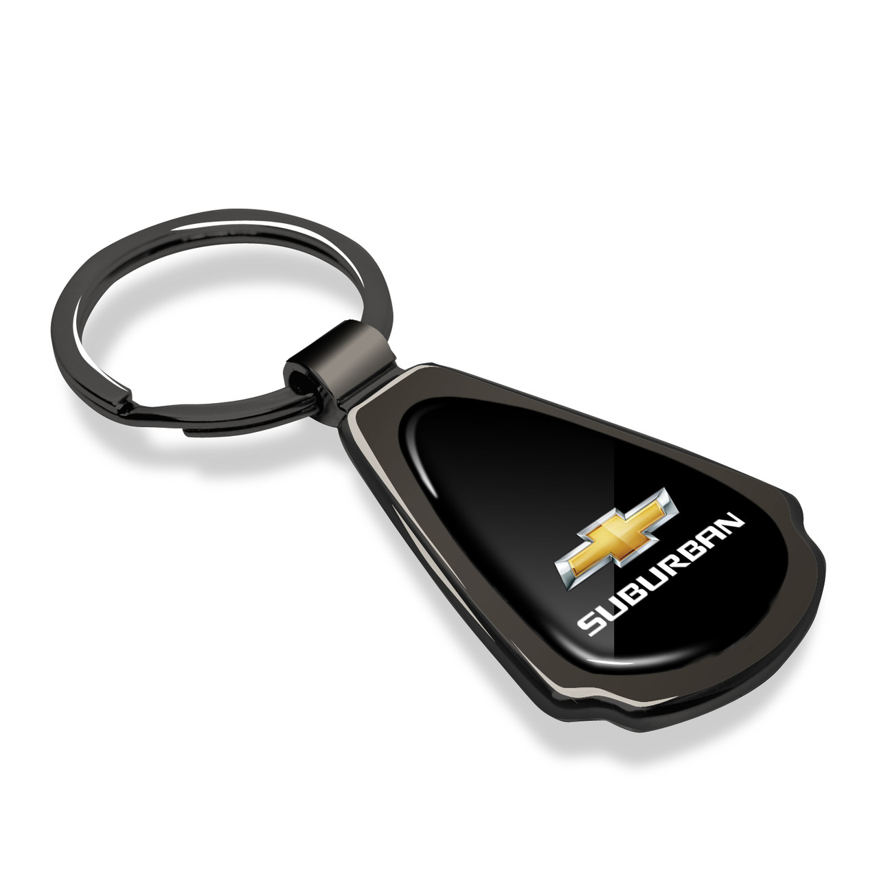 Chevrolet Suburban Black Dome Gunmetal Black Metal Teardrop Key Chain ...