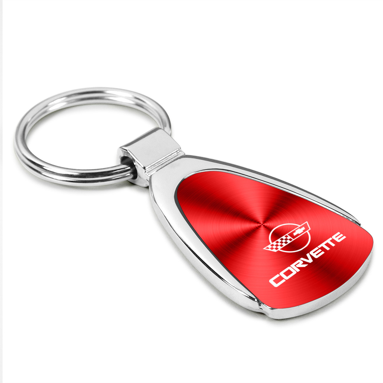 Corvette 1 Red and Chrome Teardrop keychains - Car Beyond Store