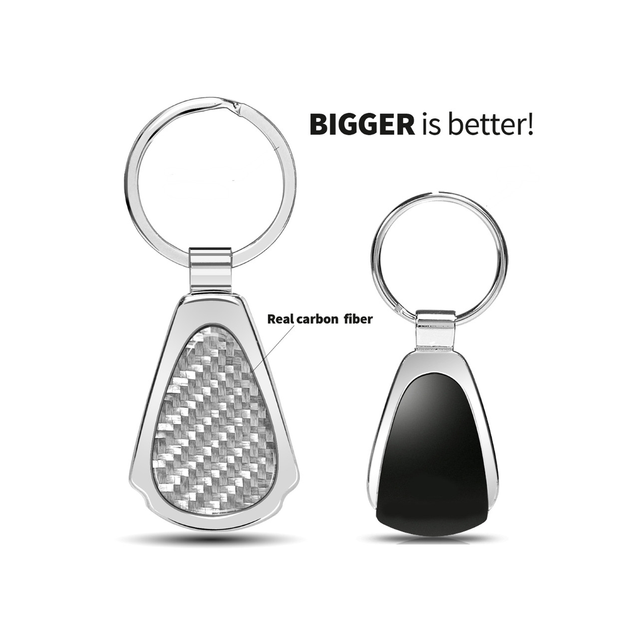 Cadillac V Logo Real Silver Dome Carbon Fiber Chrome Metal Teardrop Key ...