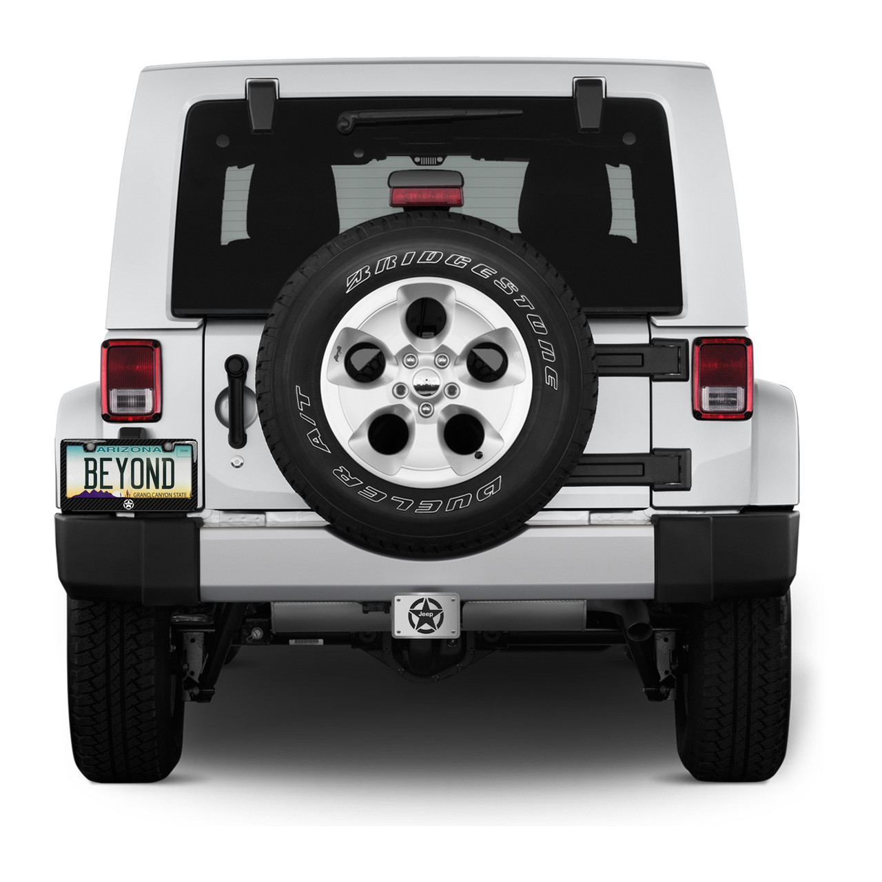 Jeep Willys Star Logo in 3D on Brush Billet Aluminum 2-inch Tow Hitch ...