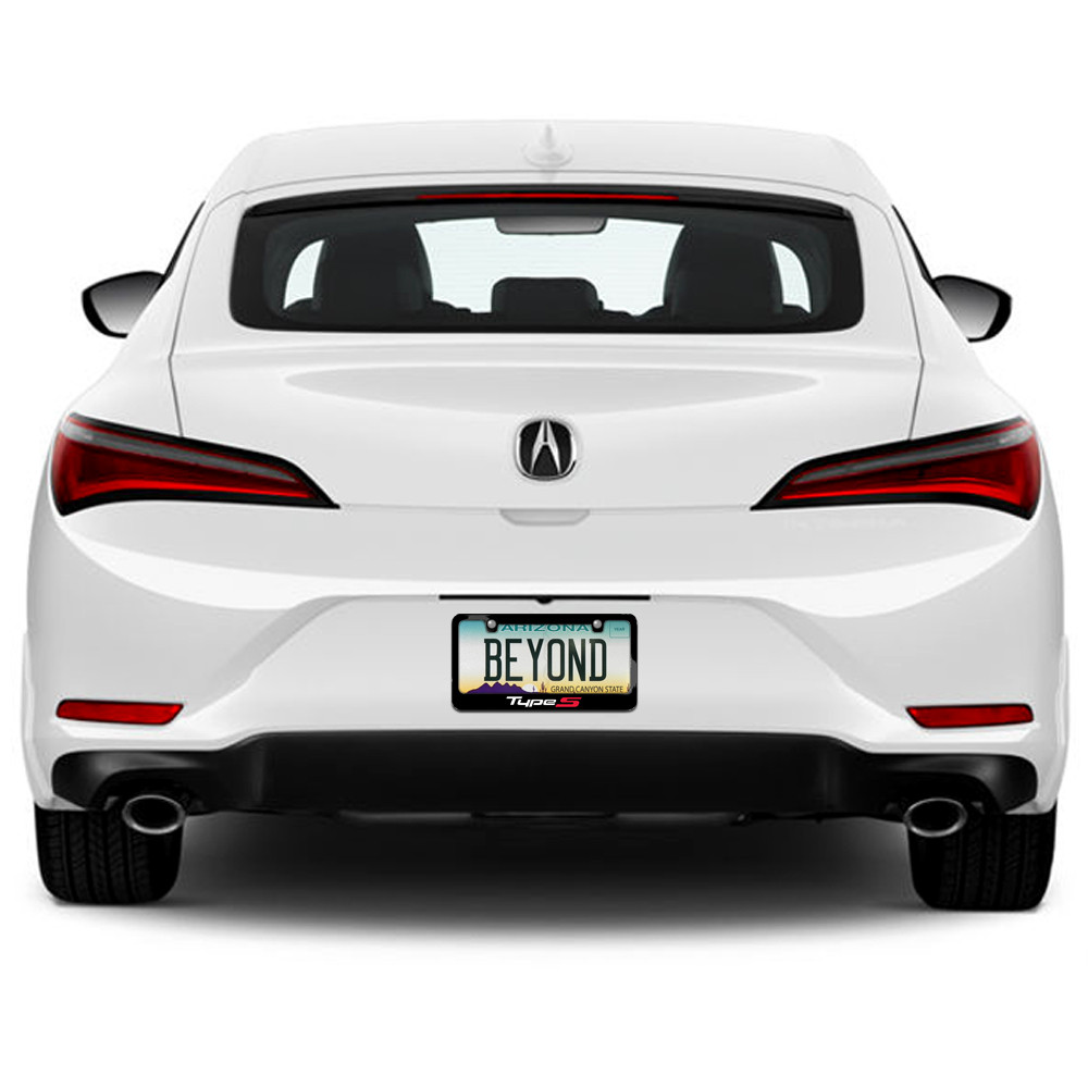 Acura Type-S Logo in UV LED Printed on Black Metal License Plate Frame ...