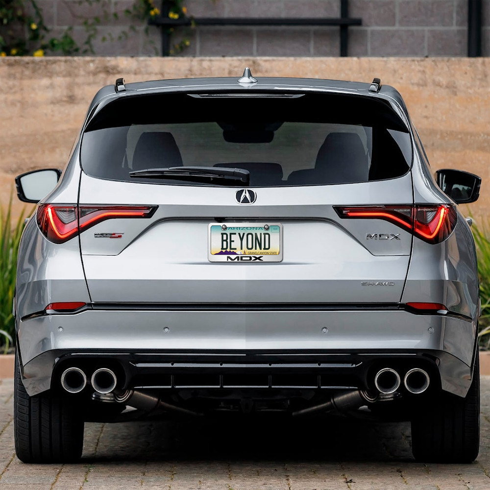 Acura MDX Logo in 3D on Mirror Chrome Metal License Plate Frame - Car ...
