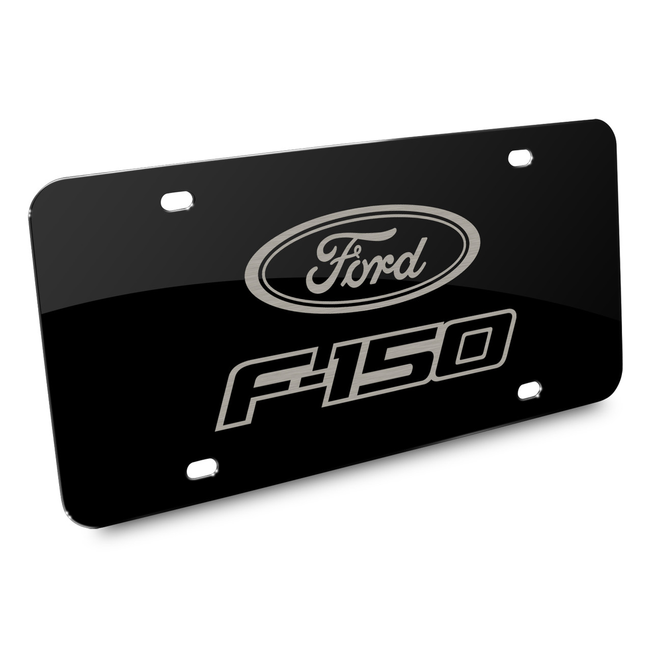Ford Logo F-150 Matt-Look Laser Mark Matt-Look Black Acrylic License ...