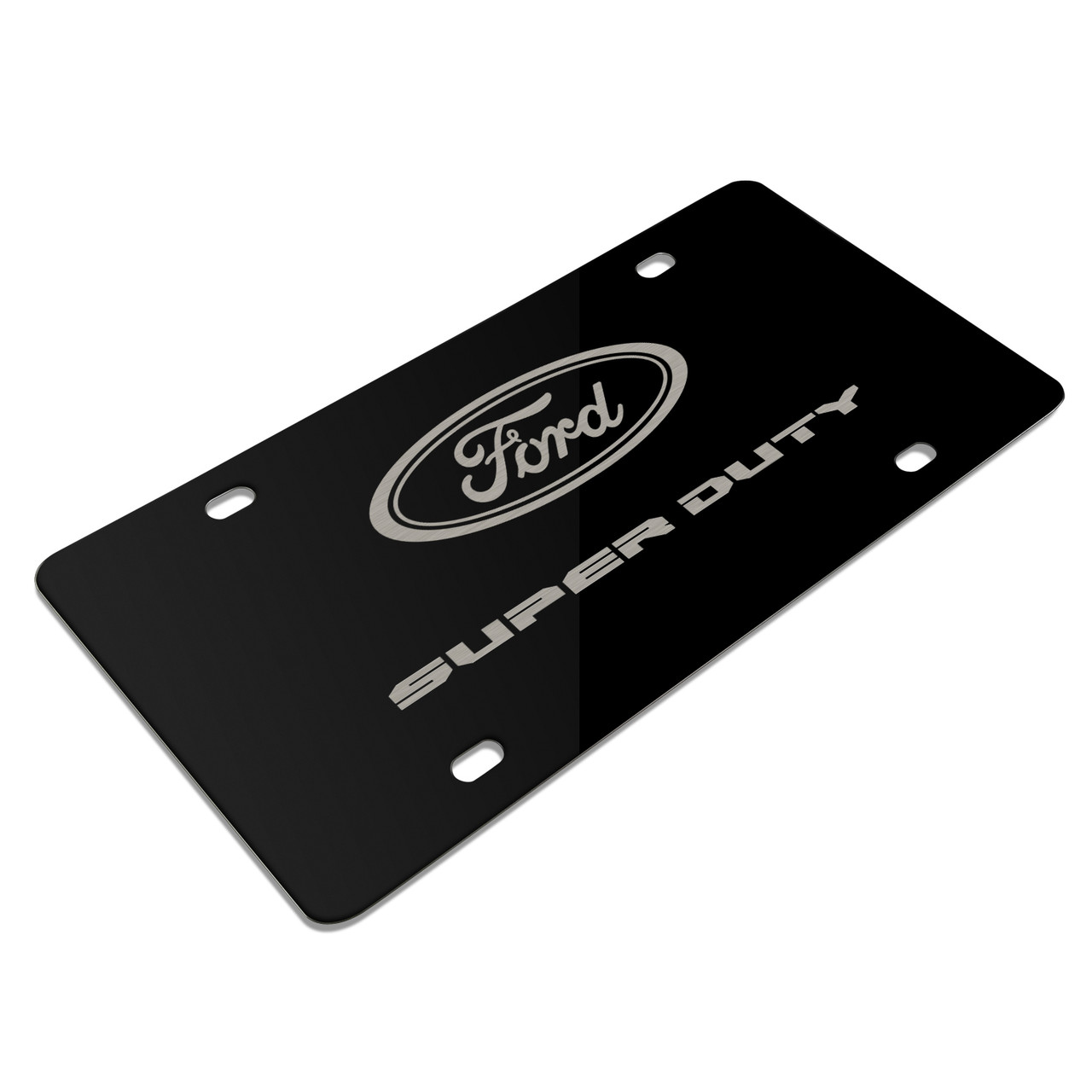 Ford Logo Super-Duty Laser Mark Matt-Look Black Acrylic License Plate ...