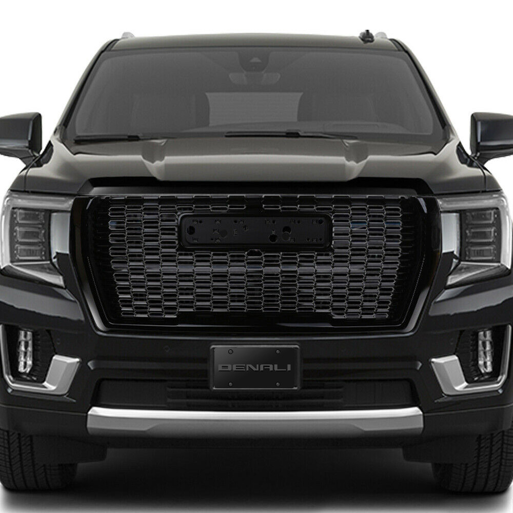 GMC Denali 3D Gunmetal Gray Name Logo on Black Stainless Steel License ...