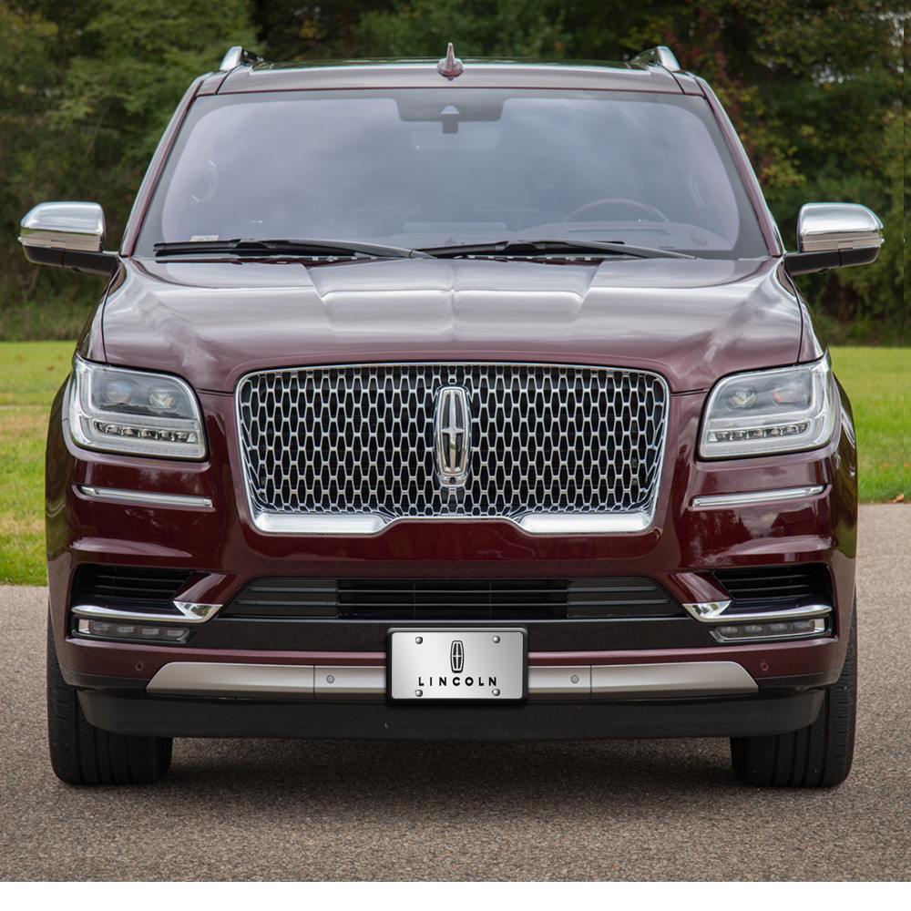 Lincoln 3D Dual Logo Mirror Chrome Stainless Steel License Plate - Car ...