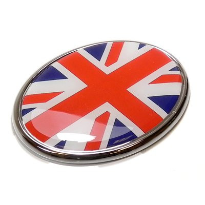 British Flag Union Jack Oval Shape Metal Car Emblem - Car Beyond Store