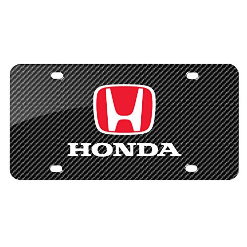 Honda Red Logo Black Carbon Fiber Look Graphic Special Aluminum Metal ...