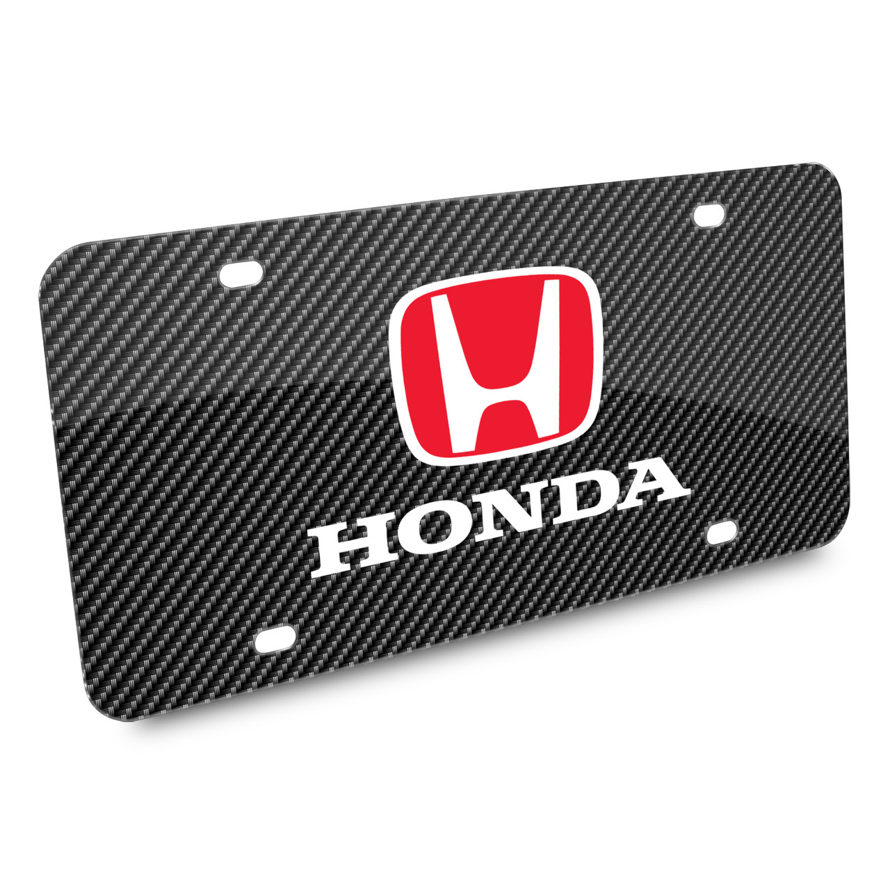 Honda Red Logo Black Carbon Fiber Look Graphic Special Aluminum Metal ...