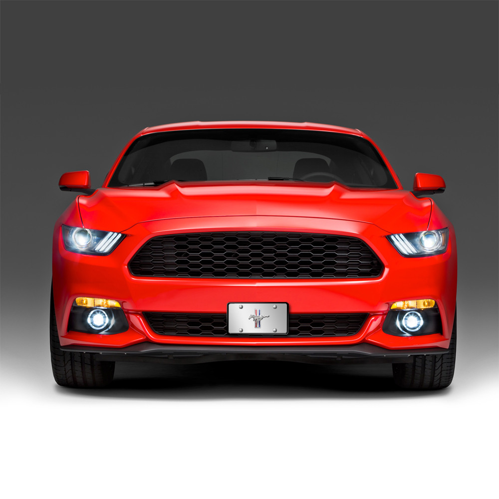 Ford Mustang Tri-Bar 3D Dome Logo on Mirror Chrome Stainless Steel ...
