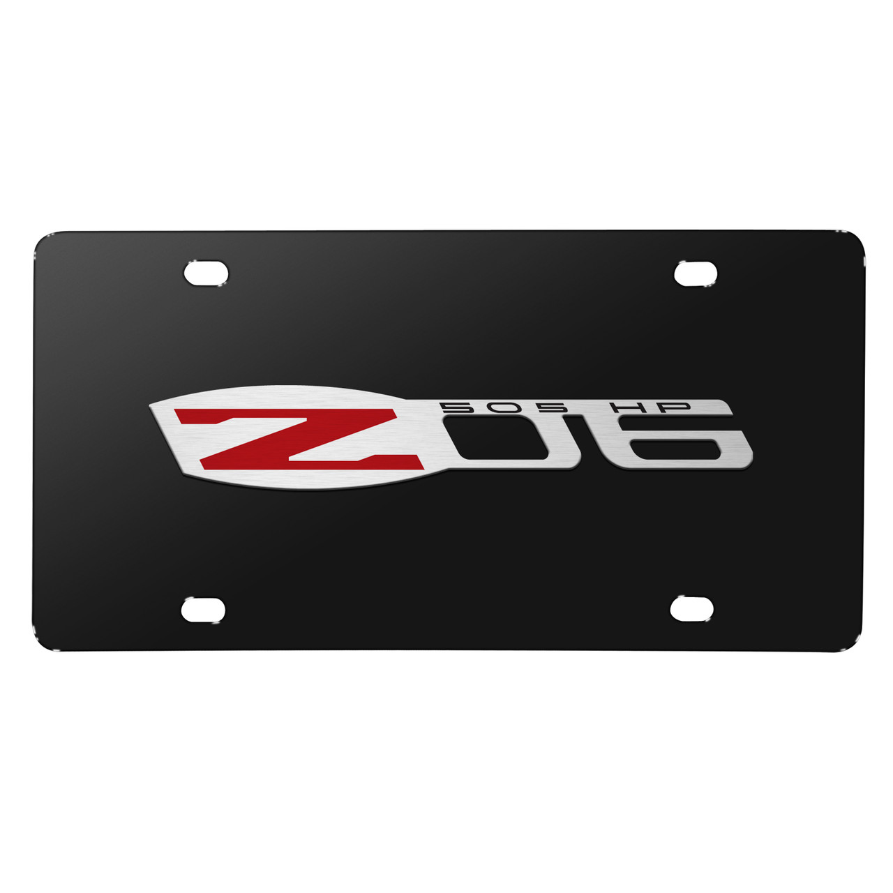 Chevrolet Corvette C6 Z06 3D Logo Black Metal License Plate - Car ...