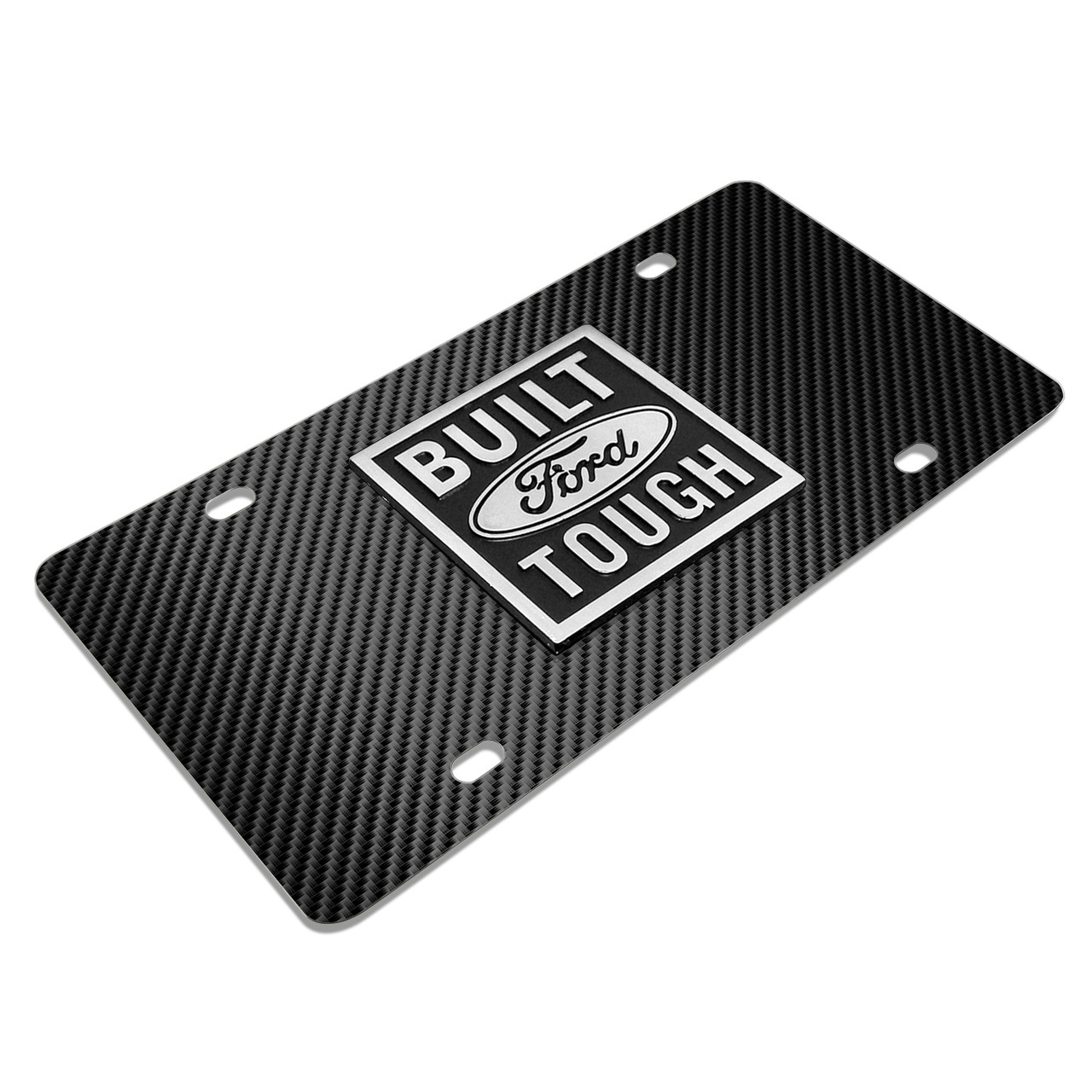 Ford Built Ford Tough 3D Logo Black Carbon Fiber Patten Steel License ...