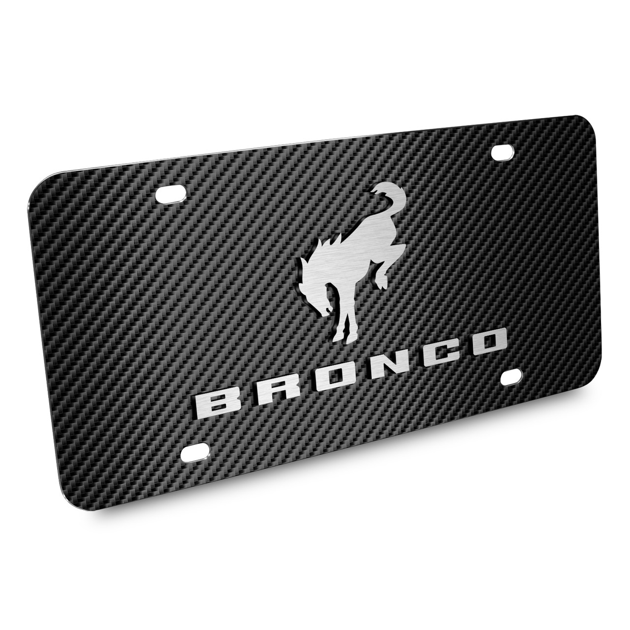 Ford Bronco Classical Logo Black Carbon Fiber Patten Steel License ...