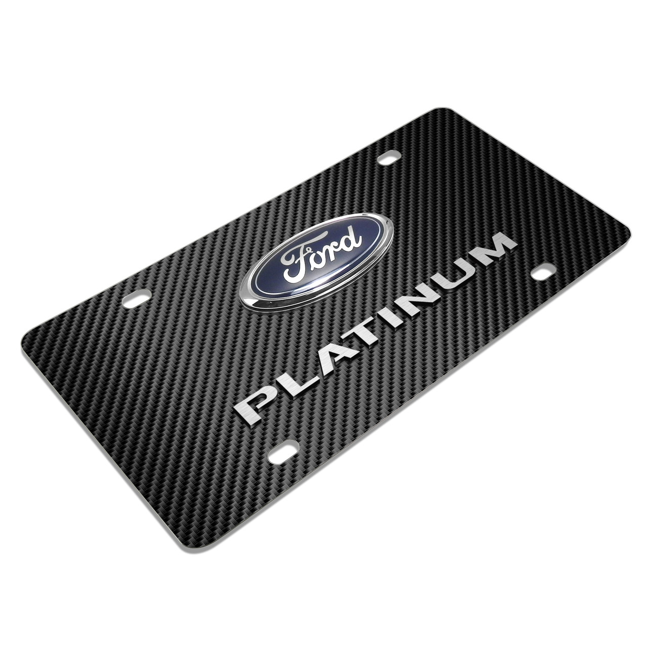 Ford F-150 Platinum 3D Logo Black Carbon Fiber Patten Steel License ...