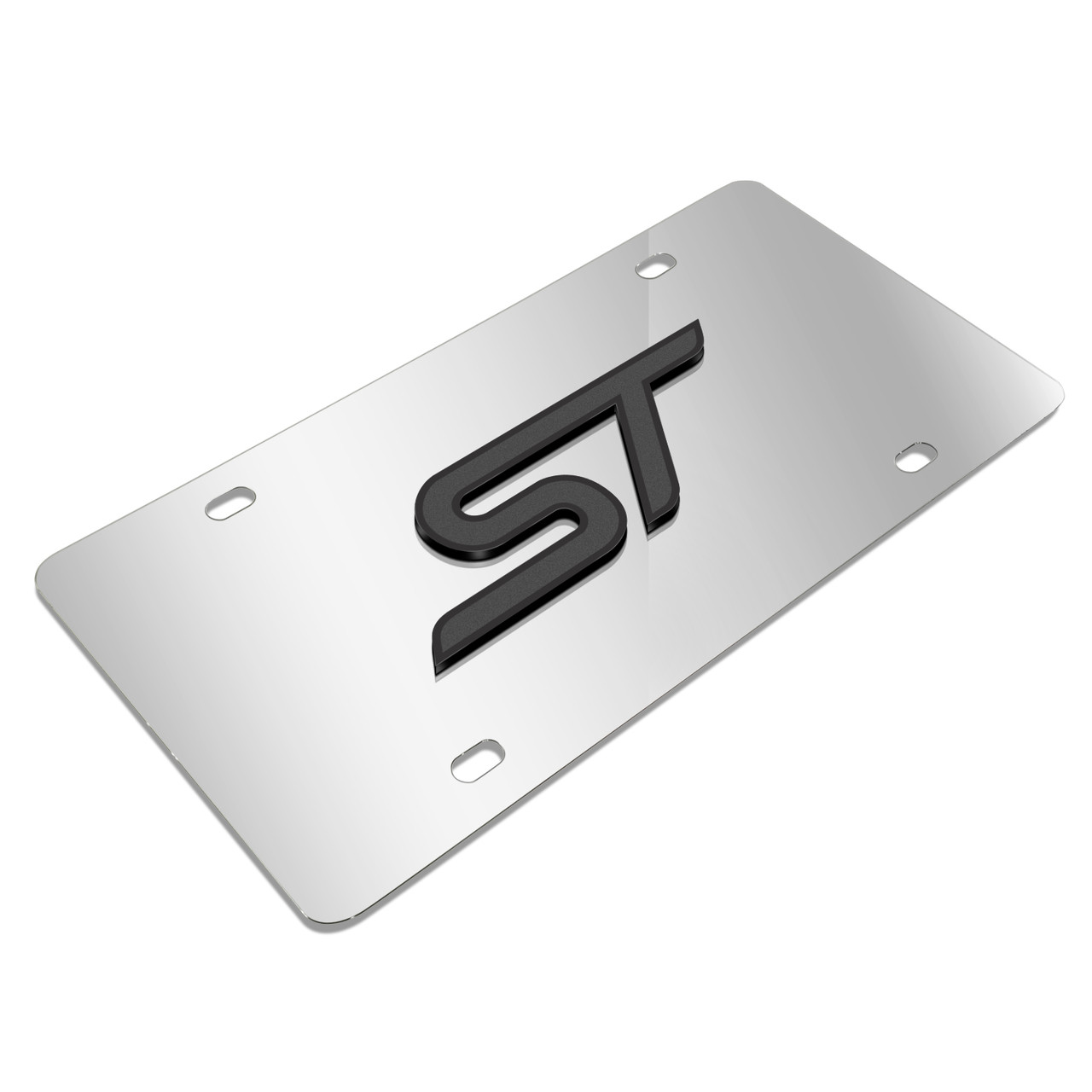 Ford Focus ST 3D Dark Gray Logo on Mirror Chrome Stainless Steel ...
