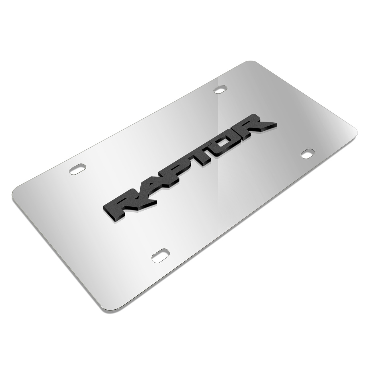Ford F-150 Raptor 3D Dark Gray Logo on Mirror Chrome Stainless Steel ...