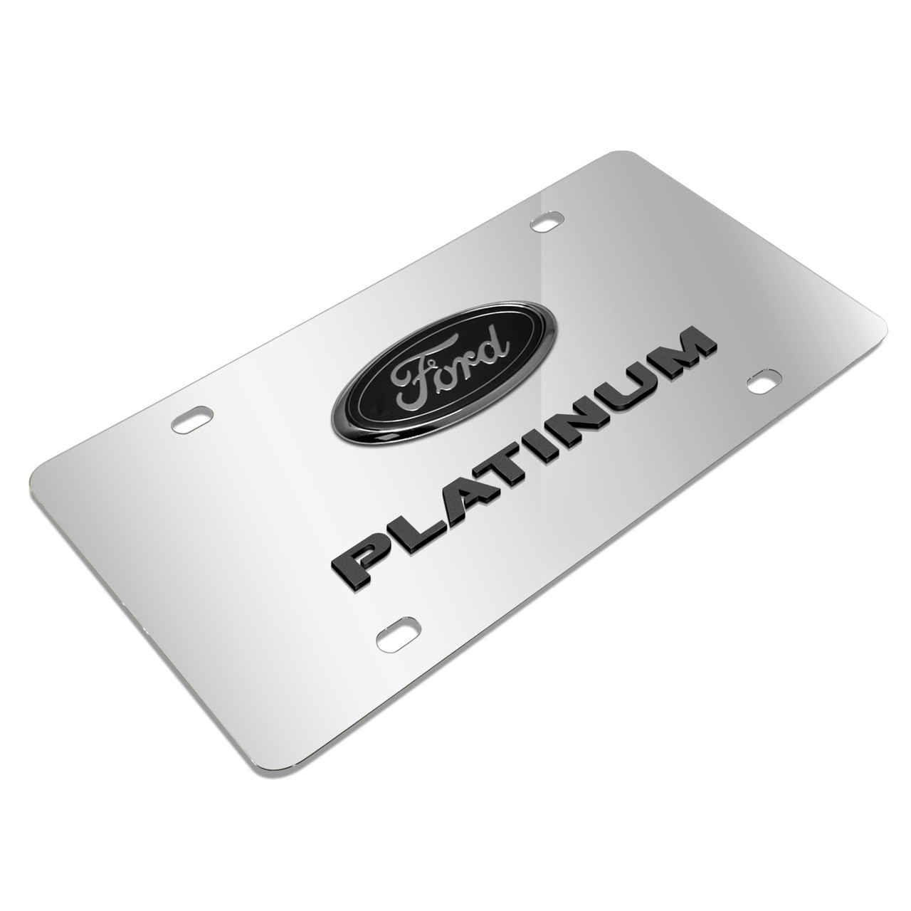 Ford Platinum 3D Dark Gray Logo on Mirror Chrome Stainless Steel ...