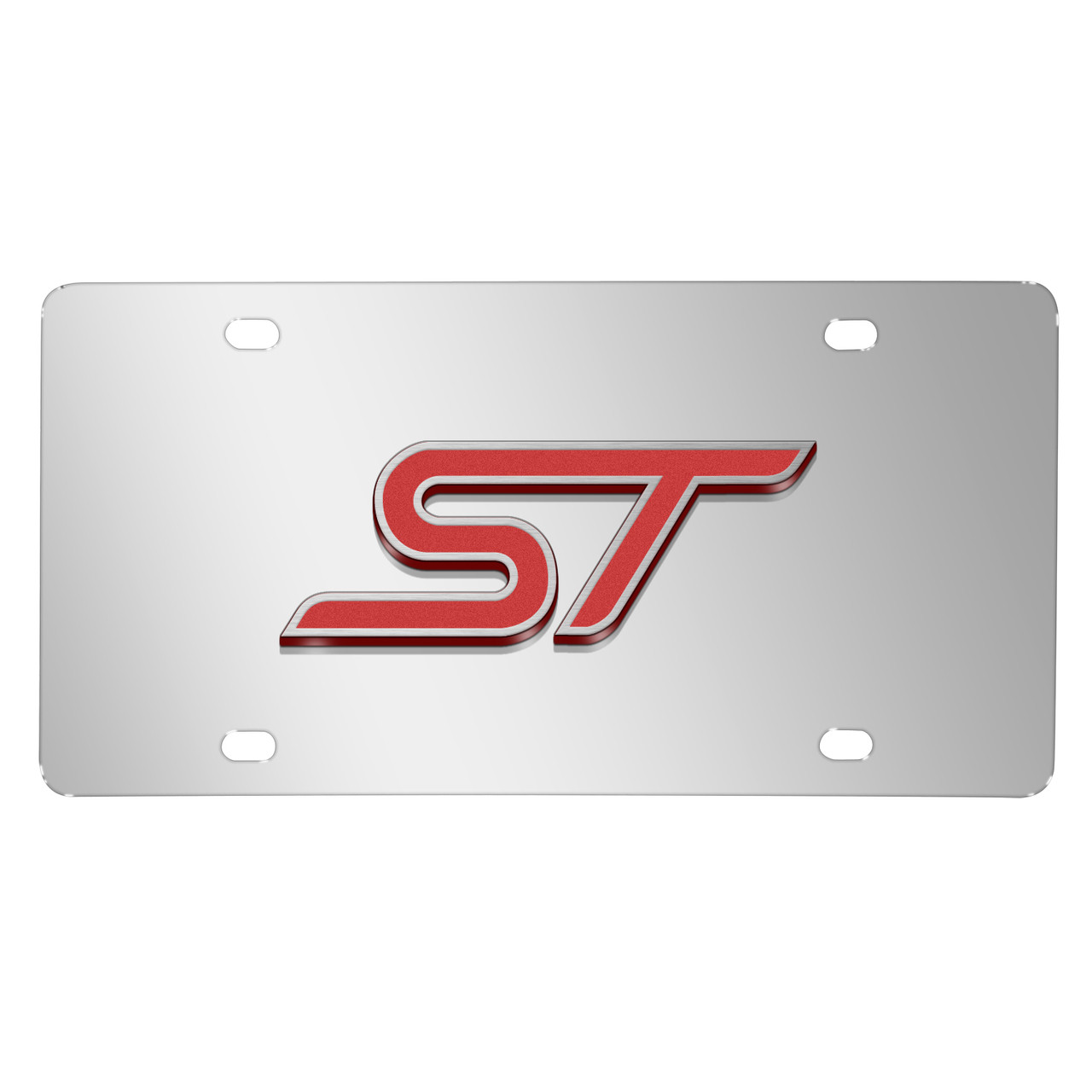Ford Focus ST 3D Mirror Chrome Stainless Steel License Plate - Car ...