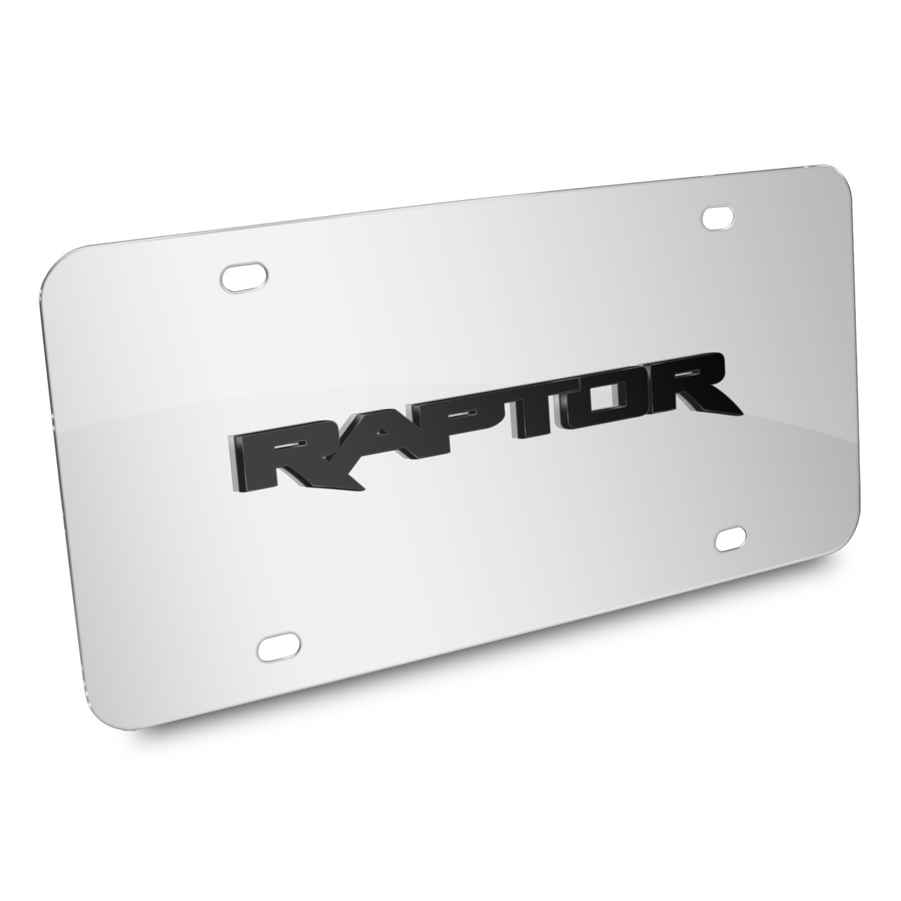 Ford 150 Raptor 3D Mirror Chrome Stainless Steel License Plate - Car ...