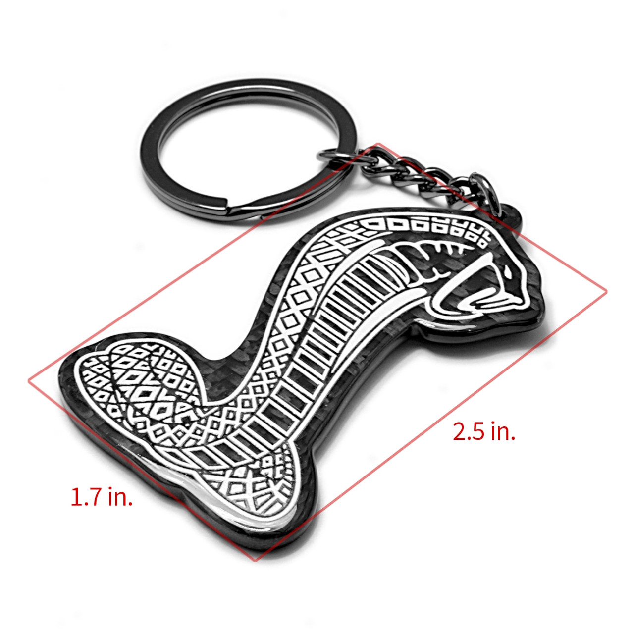 Ford Mustang Cobra Black Real Carbon Fiber Logo Shape Cut Key Chain ...