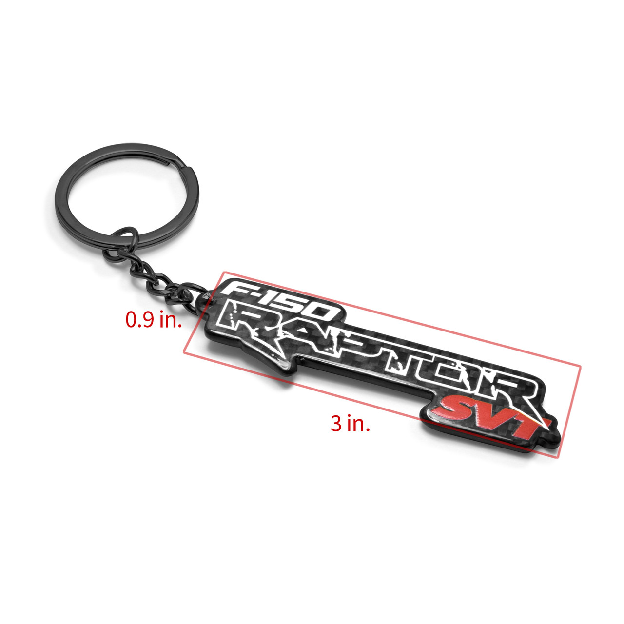 Ford F-150 Raptor SVT Black Real Carbon Fiber Logo Shape Cut Key Chain ...