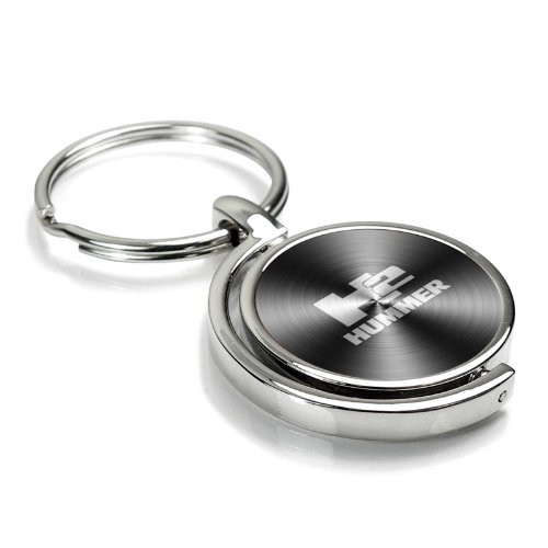 Hummer H2 Gray Brushed Metal Spinner Key Chain - Car Beyond Store
