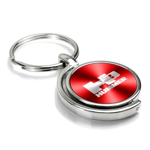 Hummer H3 Red Brushed Metal Spinner Key Chain - Car Beyond Store