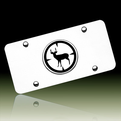 Deer Hunter Logo Chrome Steel License Plate - Car Beyond Store
