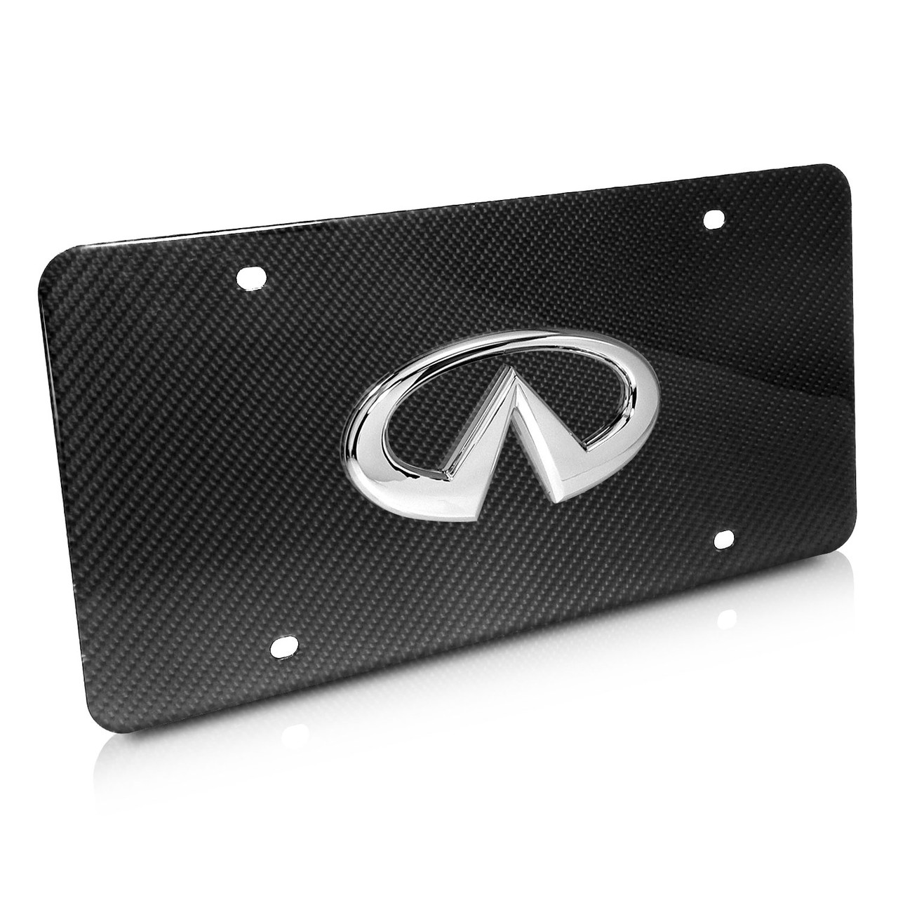 Infiniti Chrome Logo Genuine Carbon Fiber Auto License Plate - Car ...