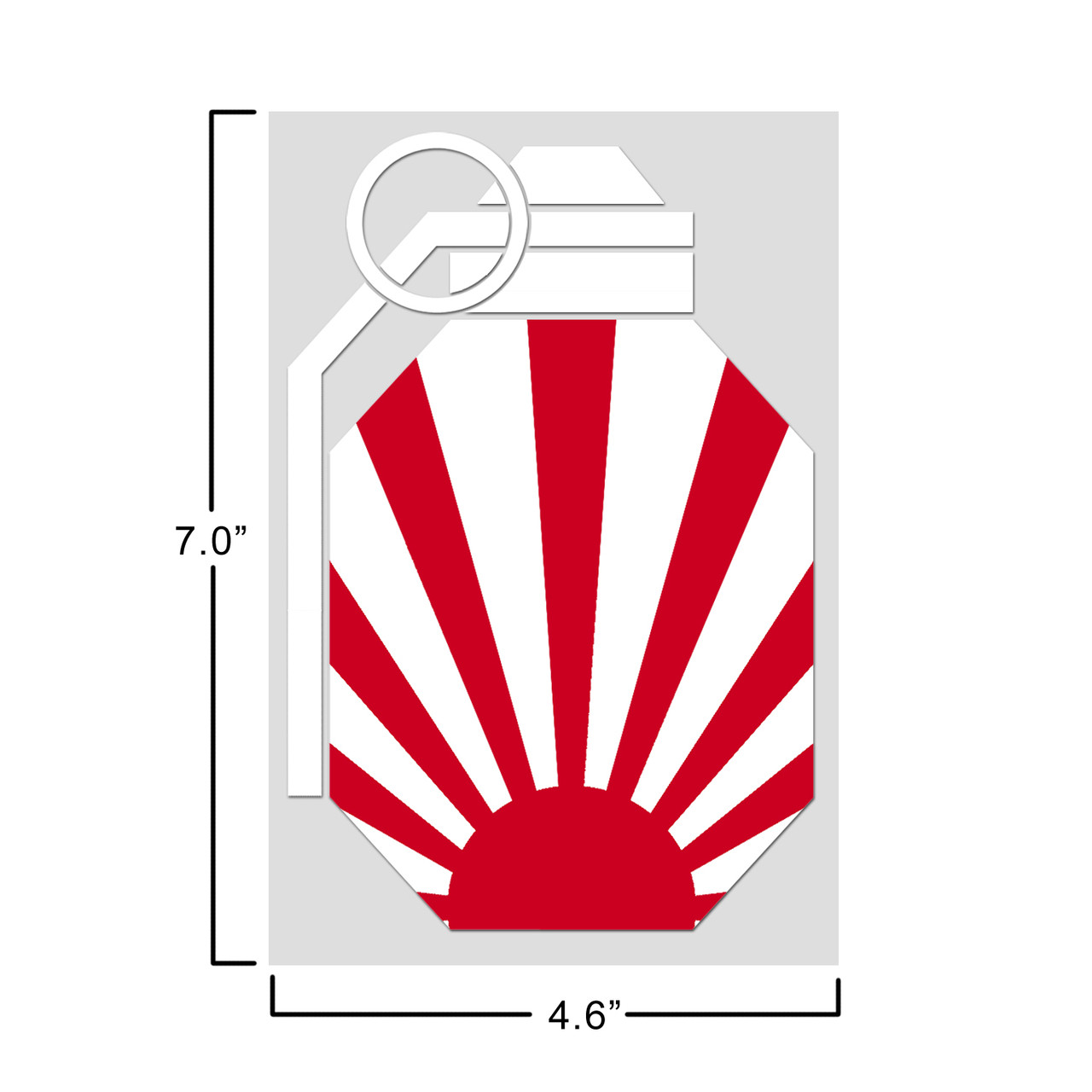 Grenade Red Rising Sun Flag 7.0 X 4.6 Inch Vinyl Graphic Car Sticker ...
