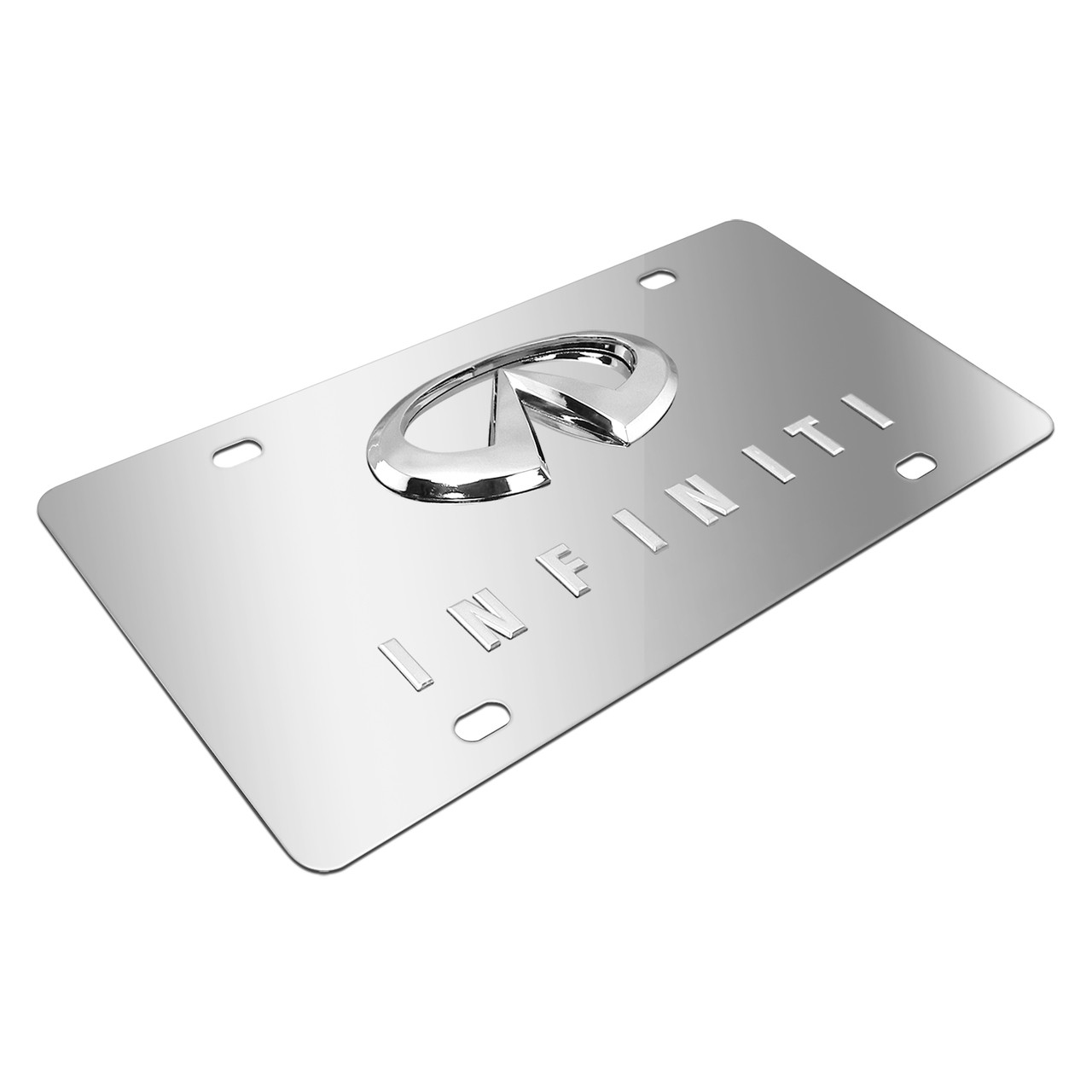 Infiniti 3d Logo Chrome Stainless Steel License Plate - Car Beyond Store