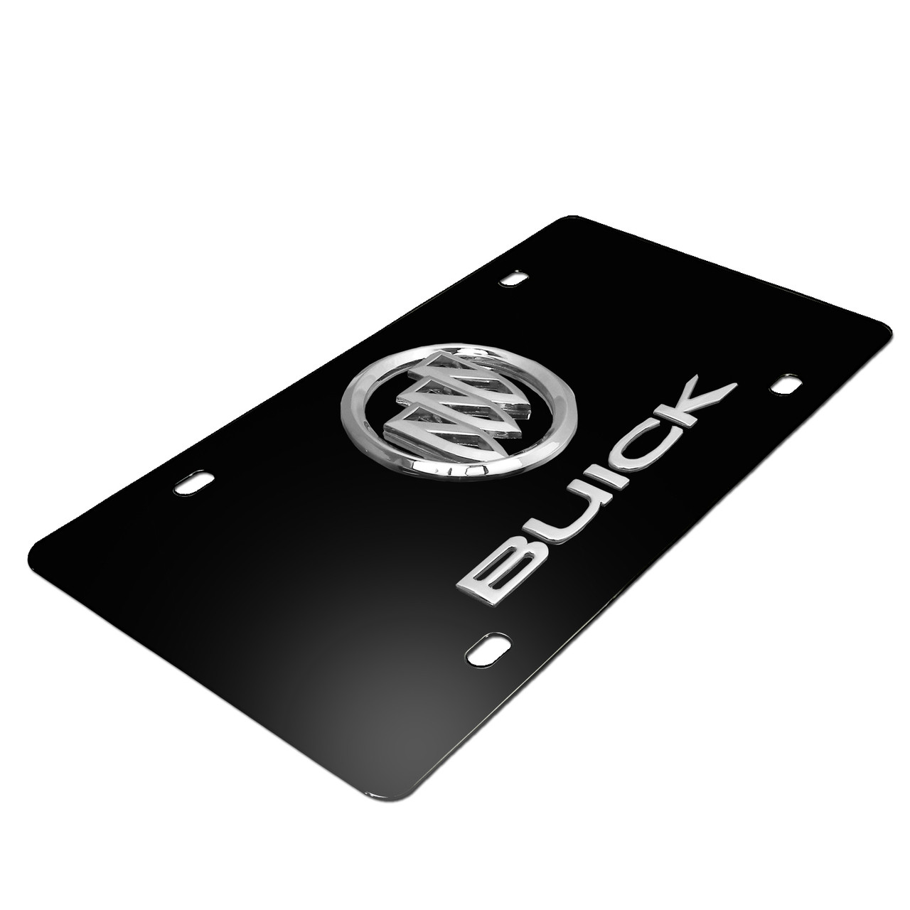 Buick Logo and Name on Black Steel License Plate - Car Beyond Store
