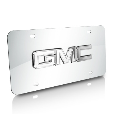 GMC 3D Logo Chrome Stainless Steel License Plate - Car Beyond Store