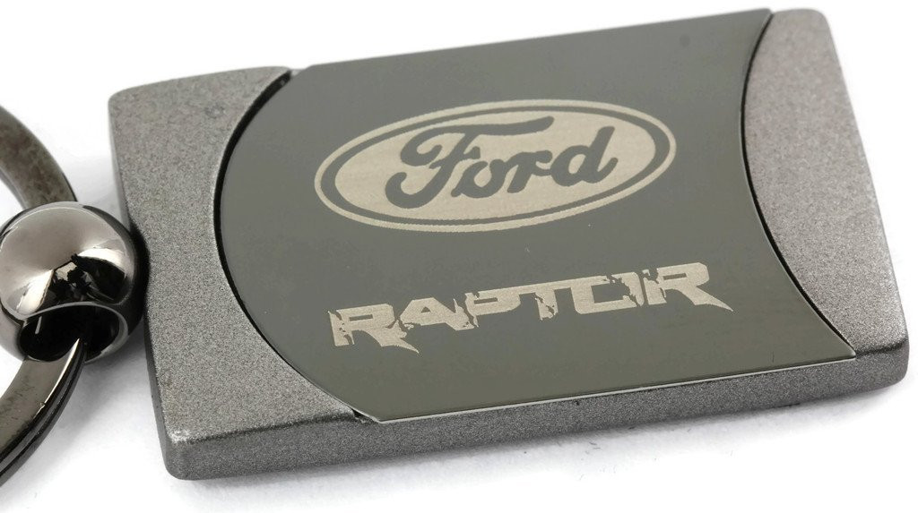 Ford F150 Raptor Two Tone Gun-Metal Rectangular Key Chain Key Fob - Car ...