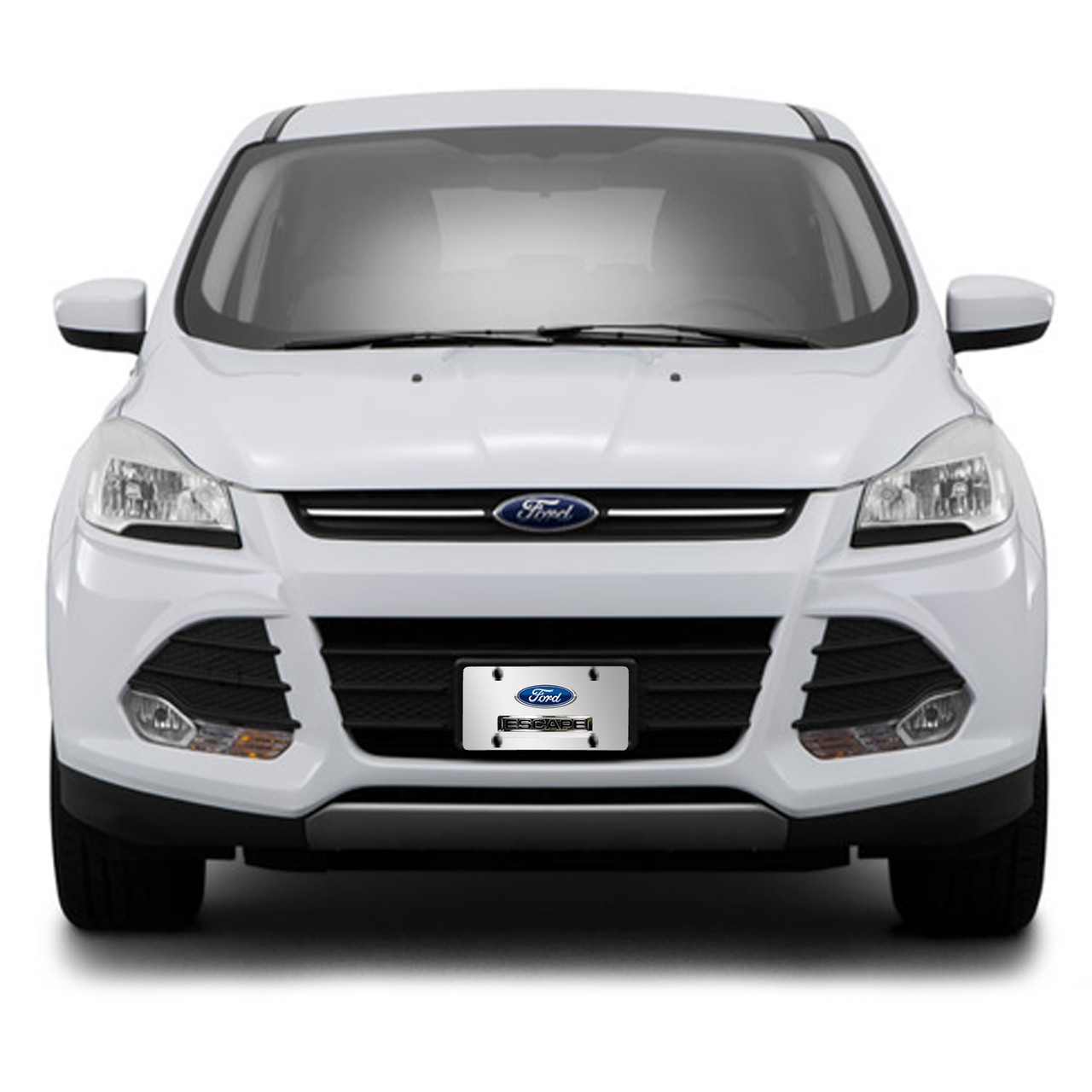 Ford Escape Double 3d Logo Chrome Stainless Steel License Plate - Car ...