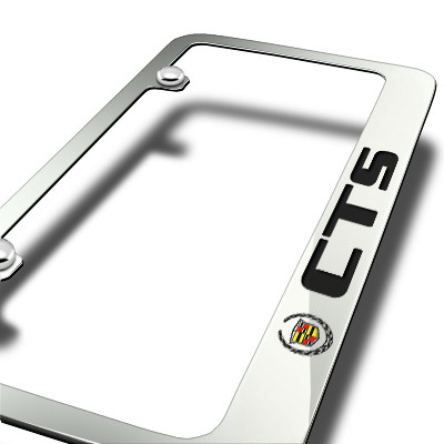Cadillac CTS Chrome Brass License Plate Frame - Car Beyond Store