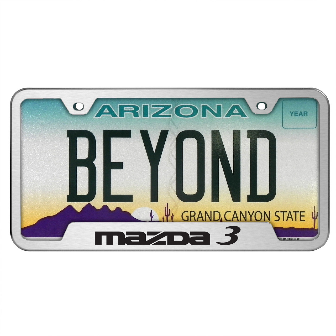 Mazda3 Brushed Stainless Steel License Plate Frame - Car Beyond Store